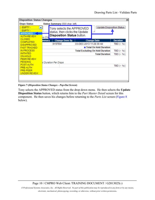 CMPRO Process Guide: Drawing Parts List – Validate Parts | PDF