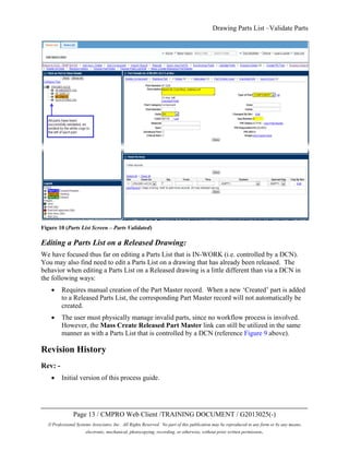 CMPRO Process Guide: Drawing Parts List – Validate Parts | PDF