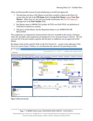 CMPRO Process Guide: Drawing Parts List – Validate Parts | PDF