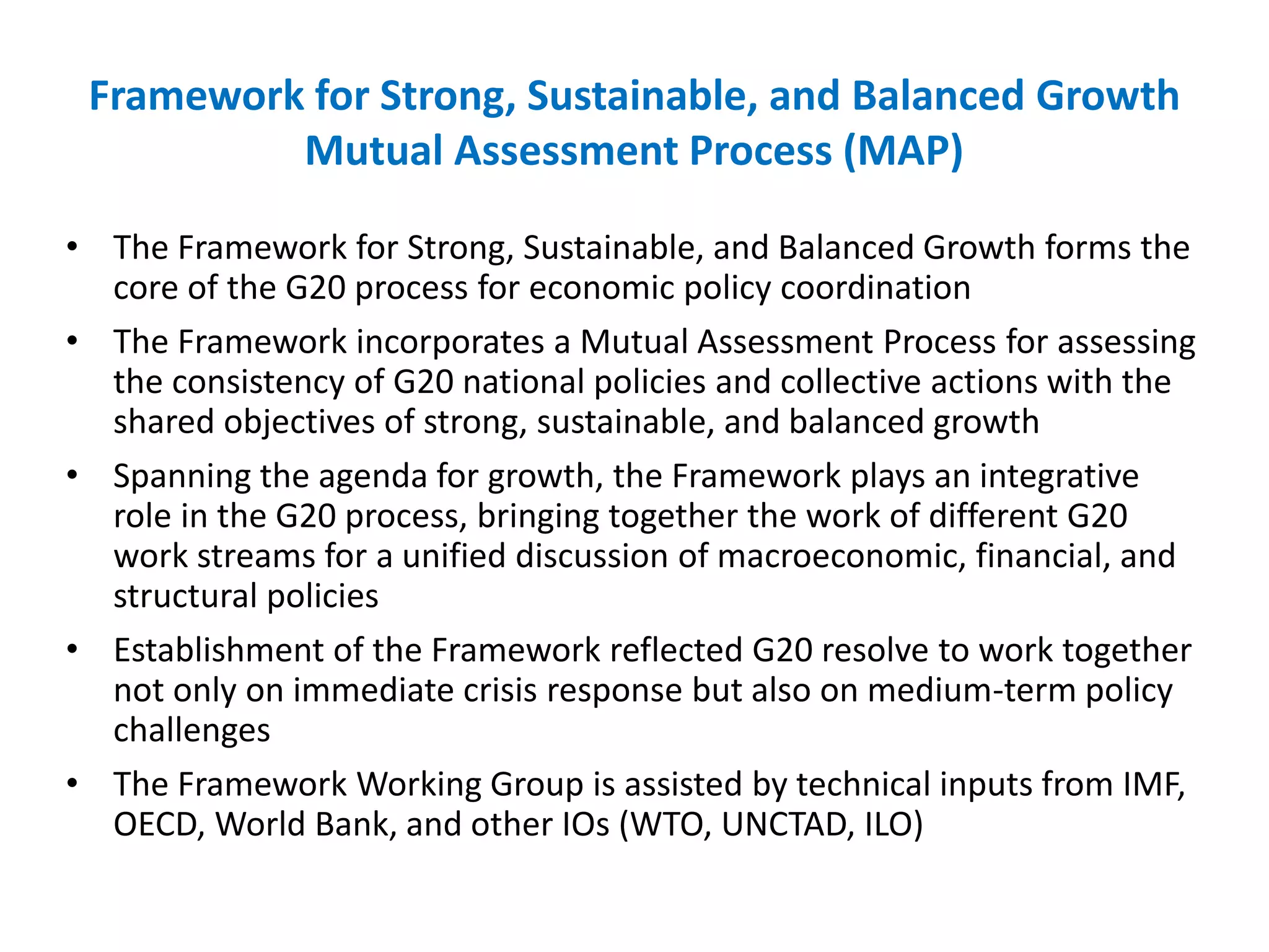 G20 Growth Agenda: Framework for Strong, Sustainable, and Balanced ...