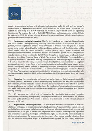 G20 Rome Leaders' Declaration | PDF