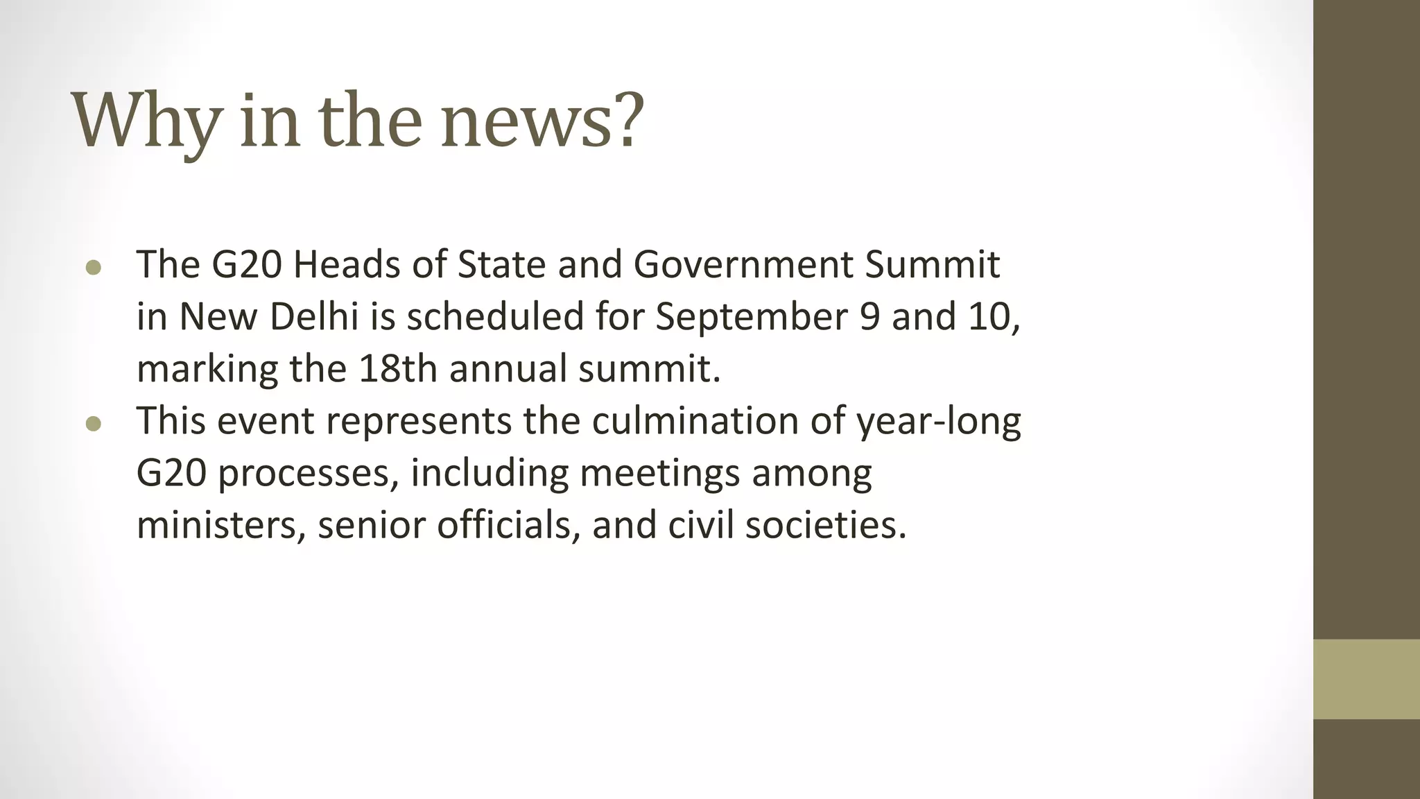 G20 Summit India 2023- History and Previous Summits.pptx