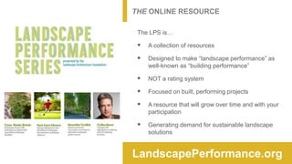 Landscape Performance Tools to Make the Case | PPTX