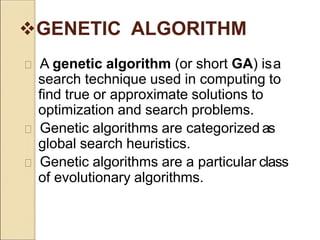 Genetic Algorithm for optimization on IRIS Dataset presentation ppt | PDF | Genetics | Science