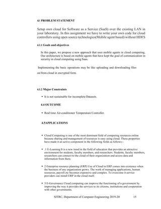 Implementing Saas as Cloud controllers using Mobile Agent based technology without HDFS report ...