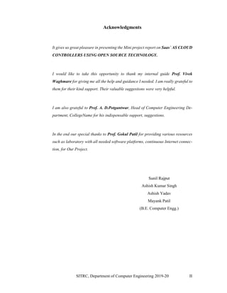 Implementing Saas as Cloud controllers using Mobile Agent based technology without HDFS report ...