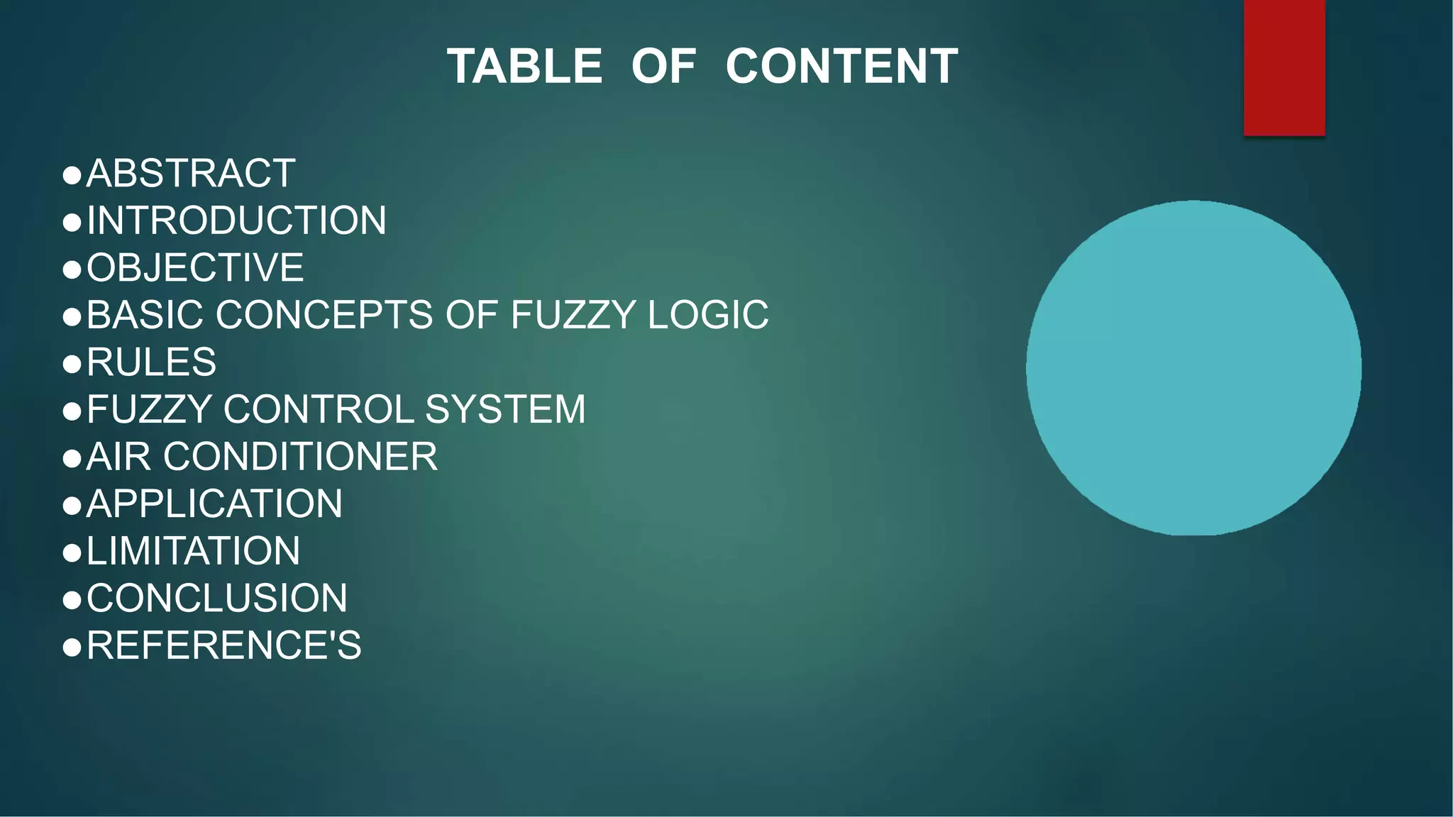 DEVELOPING Air Conditioner Controller using MATLAB Fuzzy logic presentation | PDF