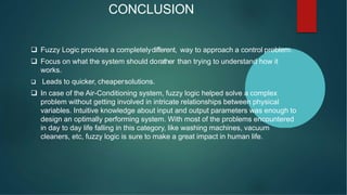DEVELOPING Air Conditioner Controller using MATLAB Fuzzy logic presentation | PDF