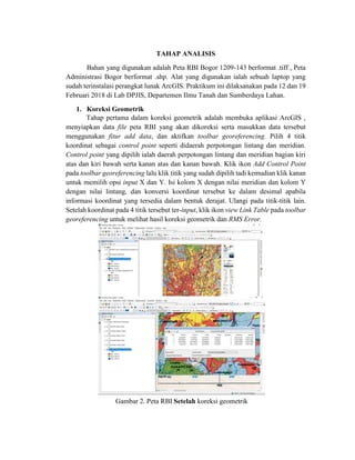 Koreksi Geometrik, Digitasi Peta dan Pengisian Tabel Atribute | PDF
