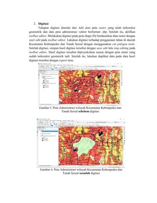 Koreksi Geometrik, Digitasi Peta dan Pengisian Tabel Atribute | PDF