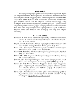 Koreksi Geometrik, Digitasi Peta dan Pengisian Tabel Atribute | PDF