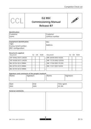 G2 bsc commissioning manual release b7.2 ccl | PDF