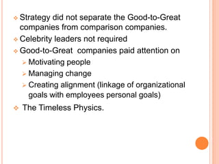 Good to great book review | PPTX