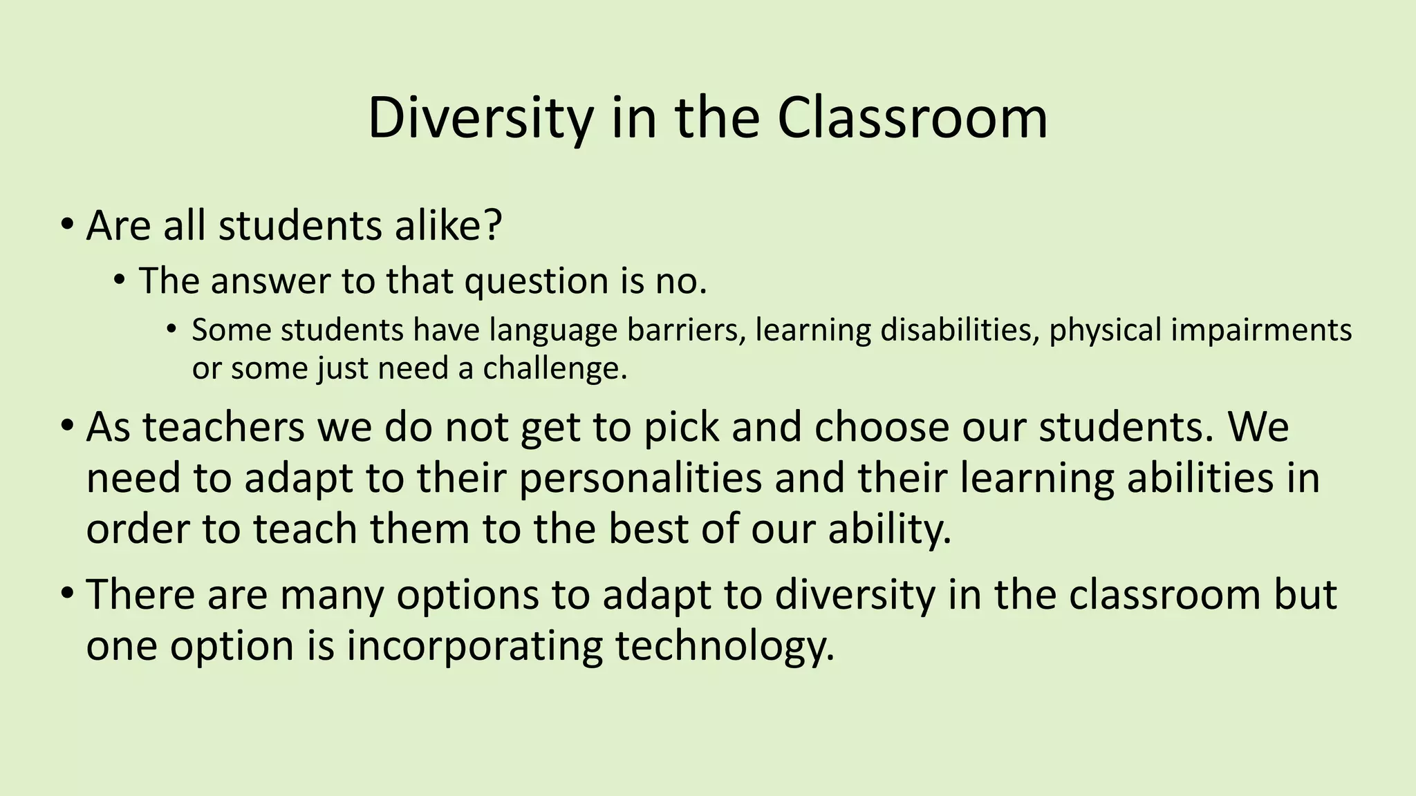 Technology for diverse learners | PPT