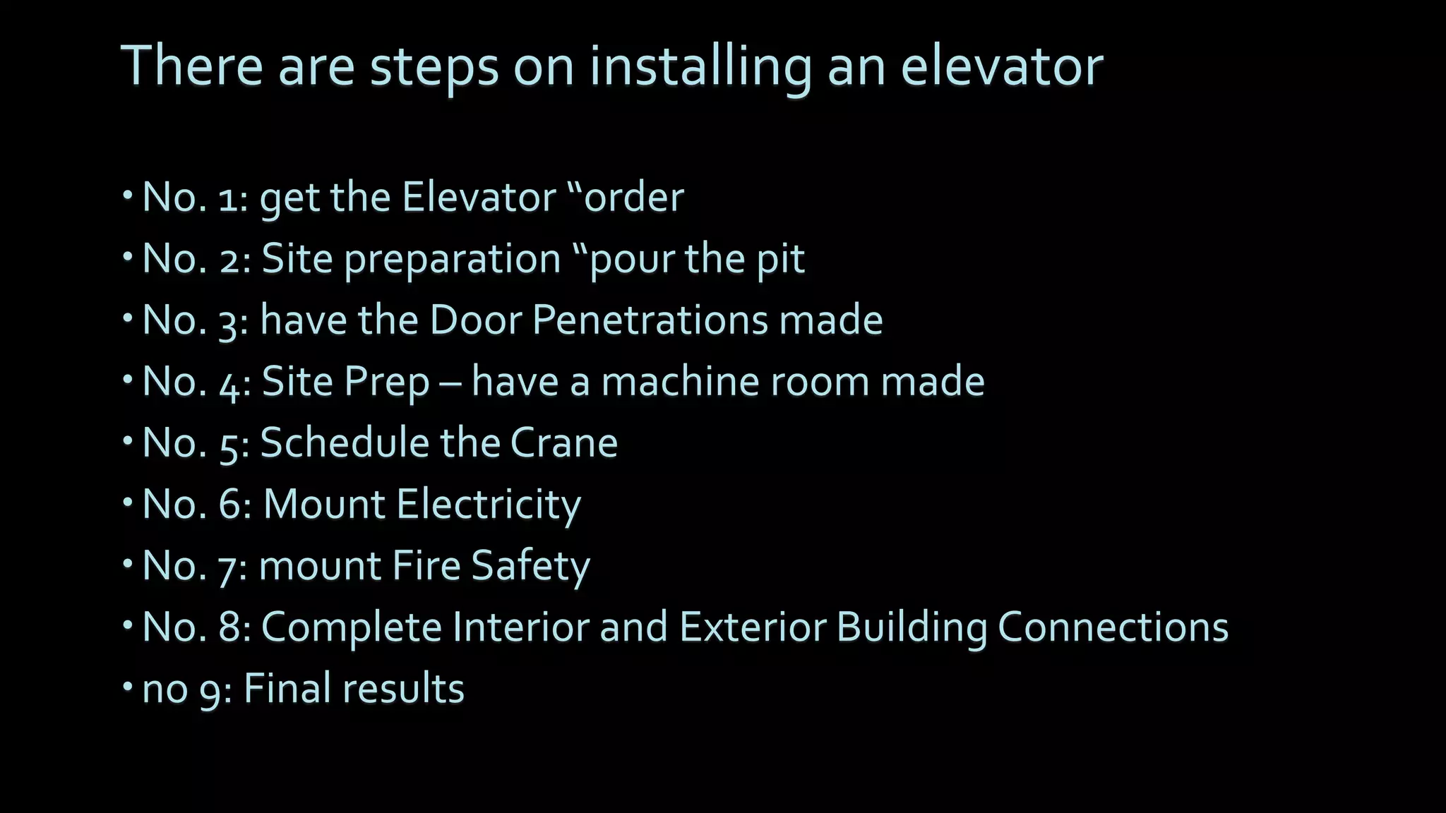 Elevator system | PPTX