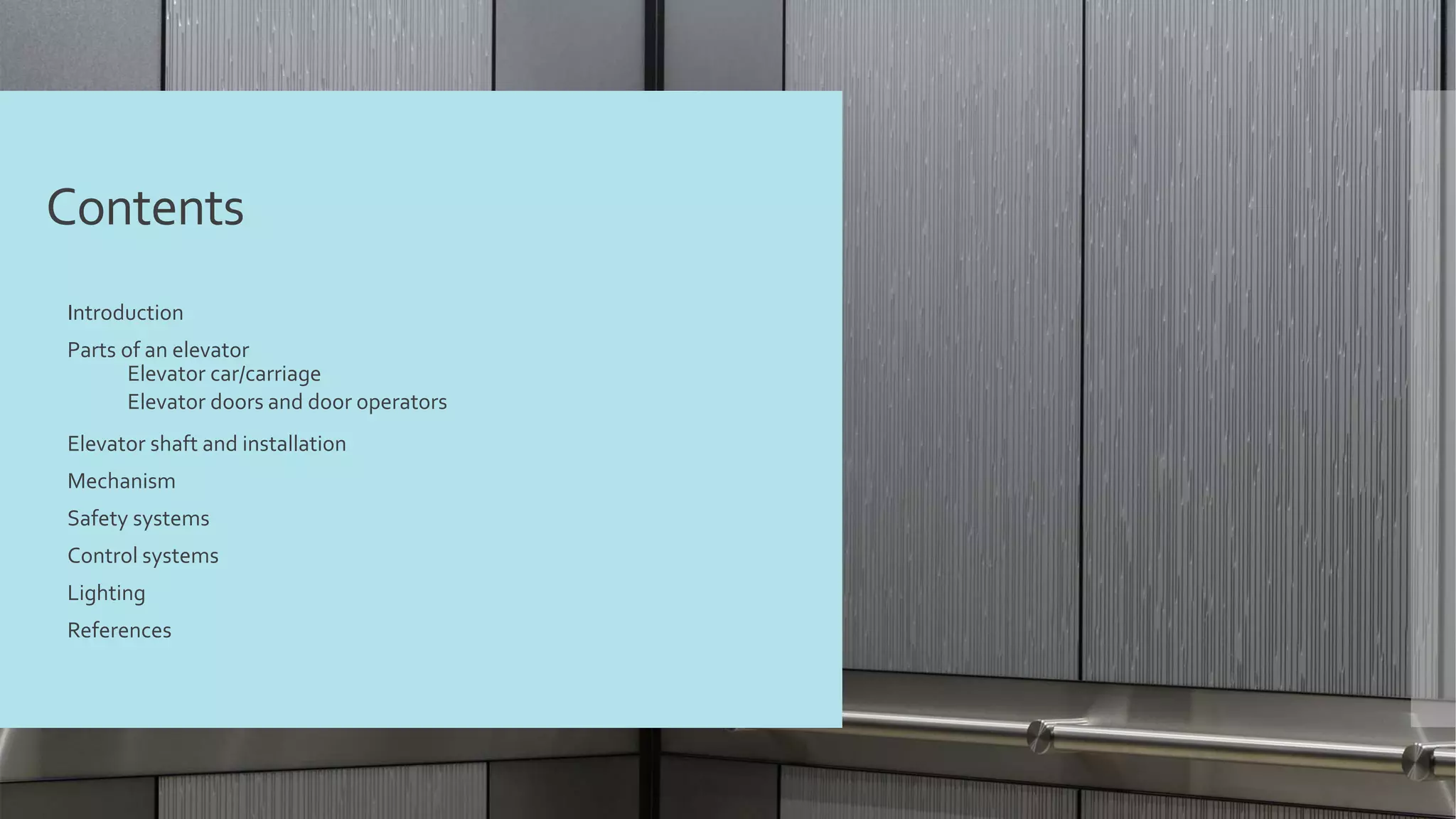 Elevator system | PPTX