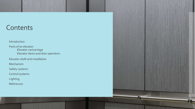 Elevator system | PPTX