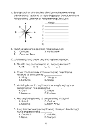 Kinalalagyan ng mga Lalawigan sa Rehiyon Batay sa Direksiyon | PDF