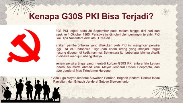 GERAKAN G 30 S PKI YANG TERJADI DI INDONESIA | PPTX