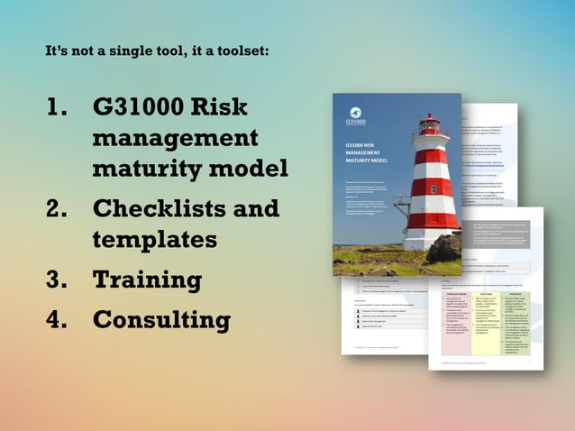 Alex Sidorenko talks about the new G31000 risk management maturity ...
