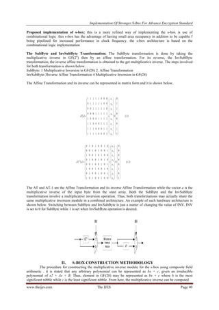 Implementation of Stronger S-Box for Advanced Encryption Standard | PDF | Computing | Technology ...