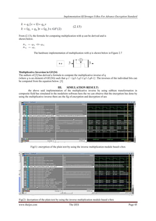 Implementation of Stronger S-Box for Advanced Encryption Standard | PDF | Computing | Technology ...