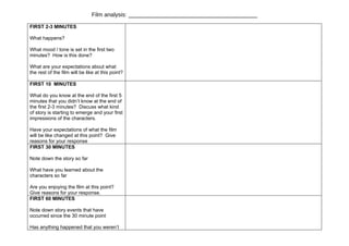 G321 film analysis worksheet | DOC