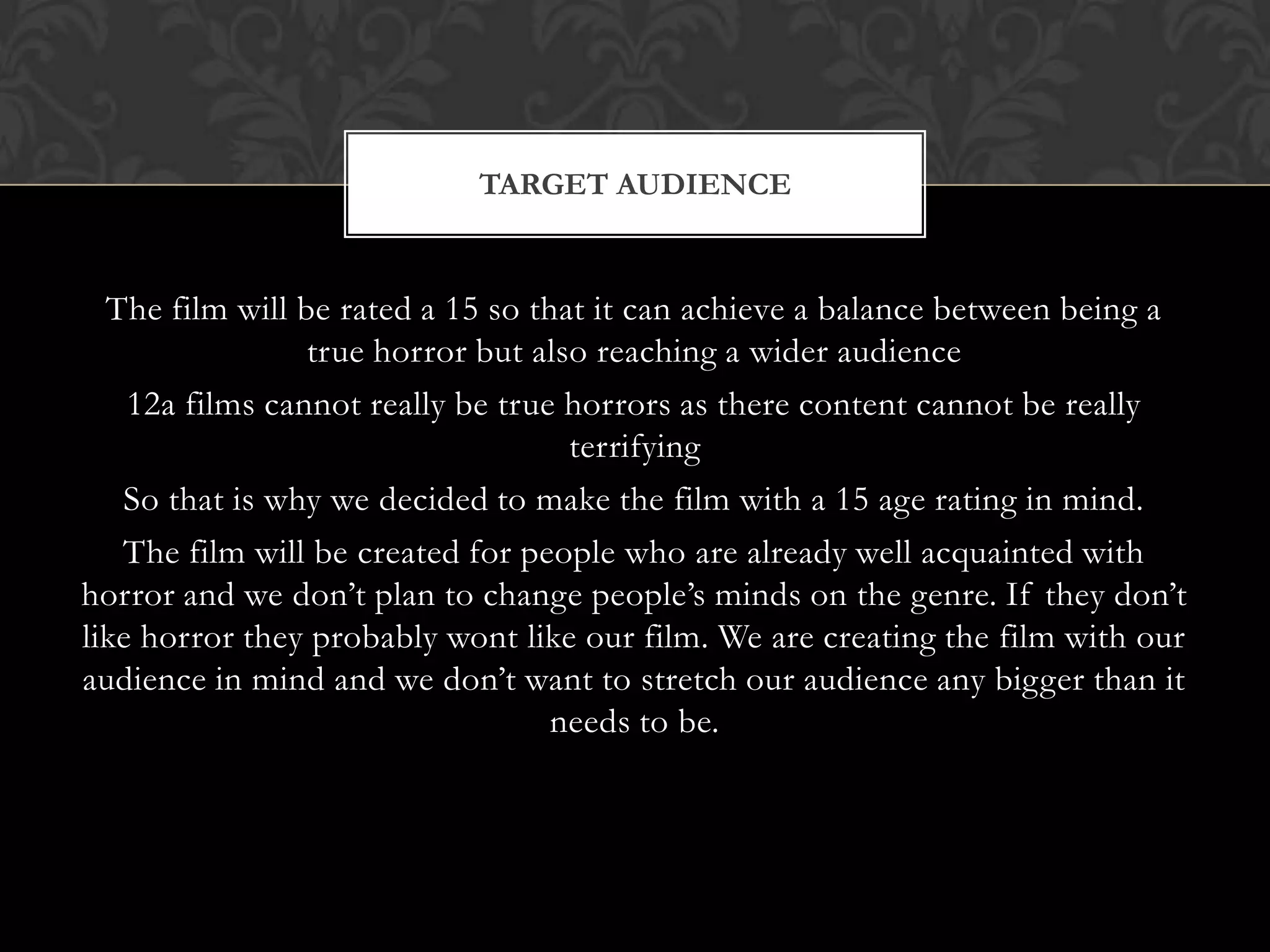 G321 Presentation for Film Premise | PPTX