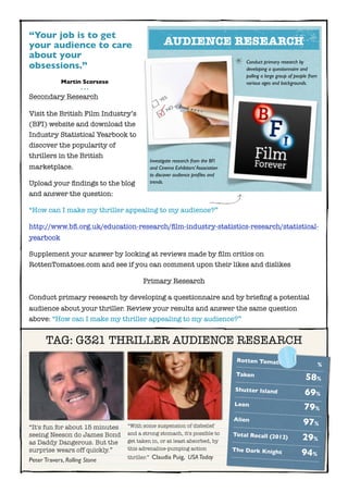 G321 Research Audience Evaluation Booklet | PDF