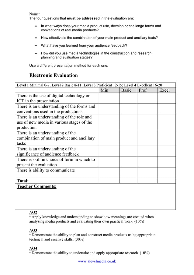 G324 advanced portfolio media production assessment grid | PDF | Desktop Publishing | Computer ...