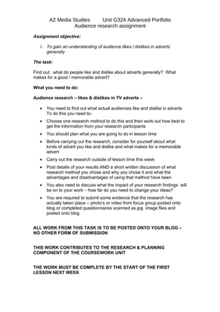 G324 audience research | DOC