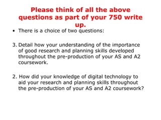 G325 section-a-reasearch and-planning | PPT