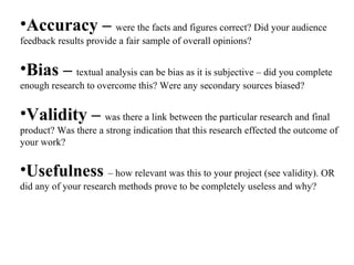 G325 section-a-reasearch and-planning | PPT