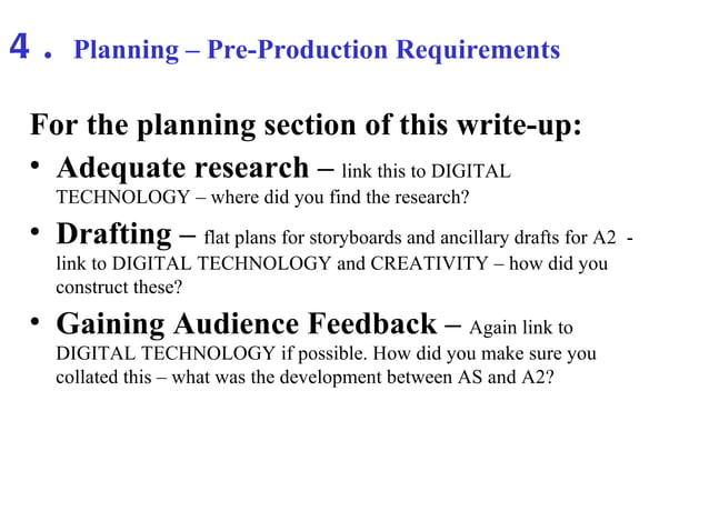 G325 section-a-reasearch and-planning | PPT