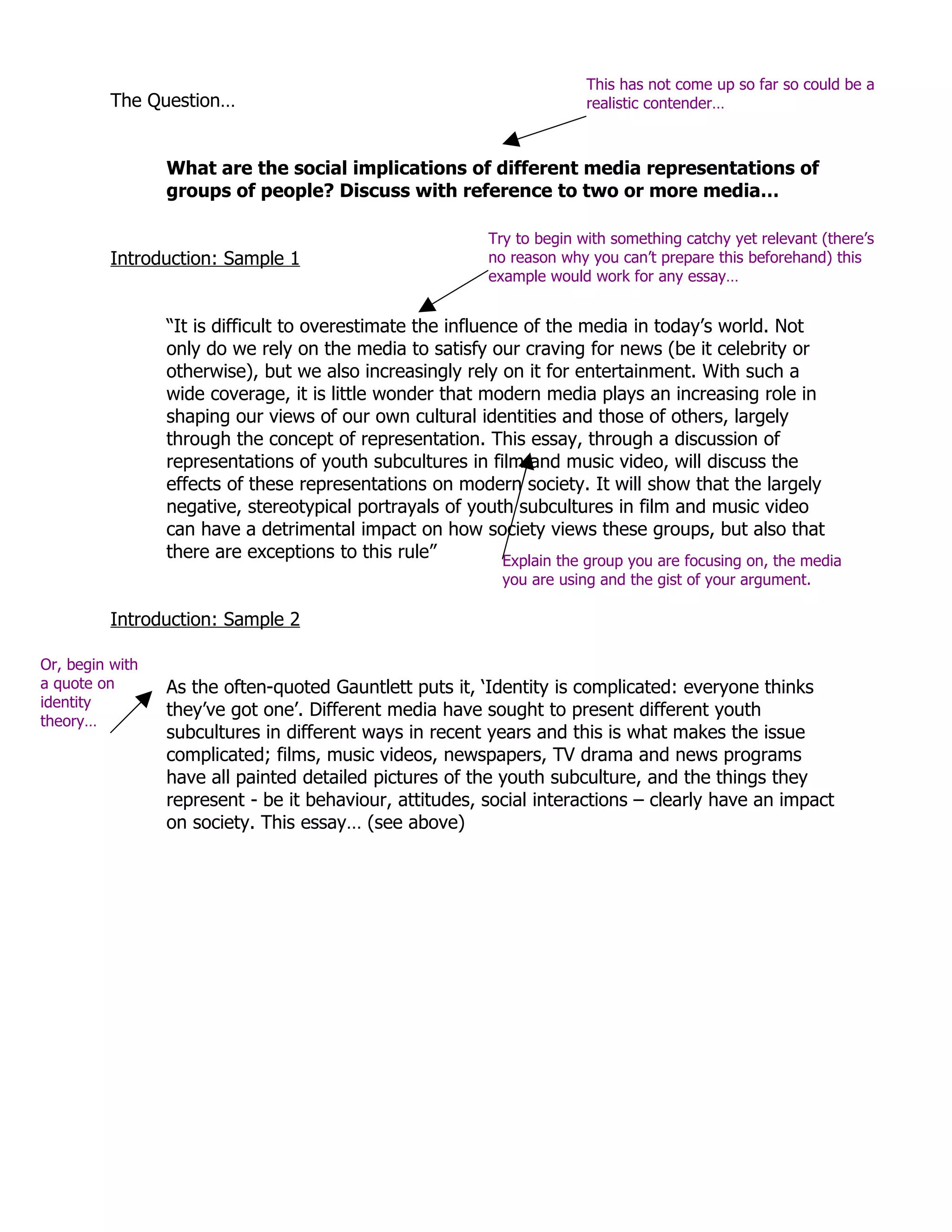 G325 example Response: Media and Collective Identity | DOC