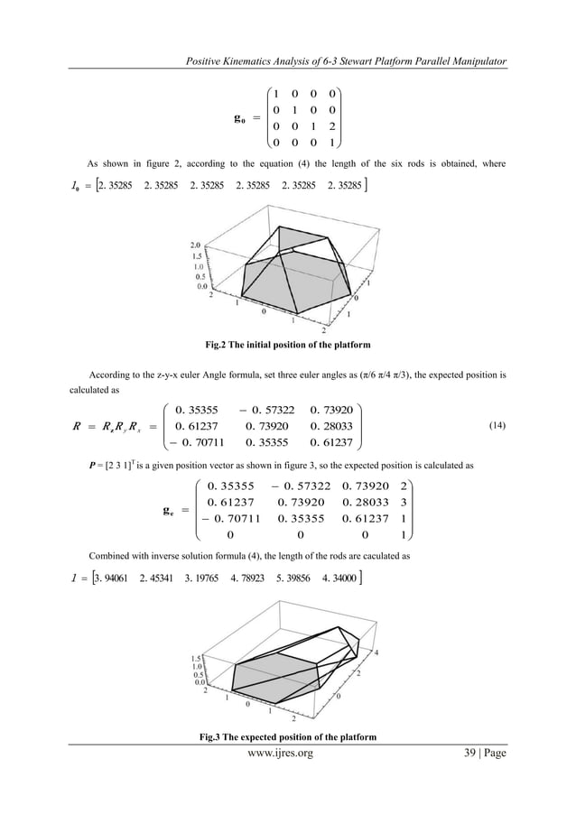 Positive Kinematics Analysis of 6-3 Stewart Platform Parallel Manipulator | PDF