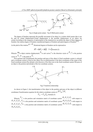 A two DOF spherical parallel platform posture analysis based on kinematic principle | PDF