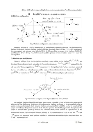 A two DOF spherical parallel platform posture analysis based on kinematic principle | PDF