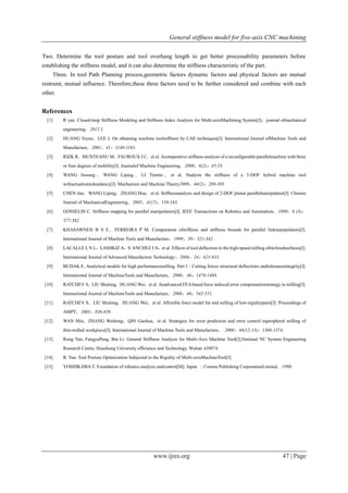 General stiffness model for five-axis CNC machining | PDF