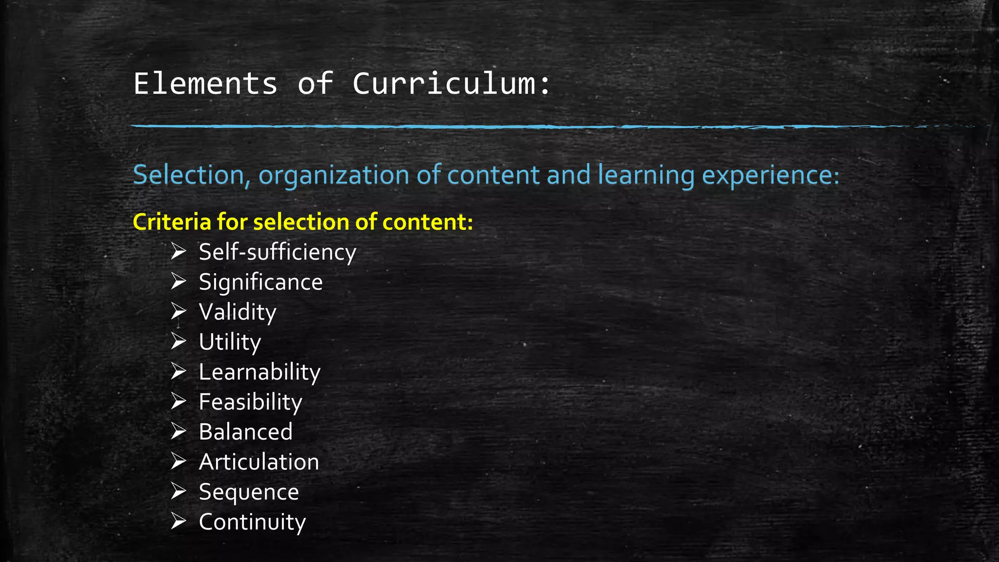 Elements of curriculum | PPTX