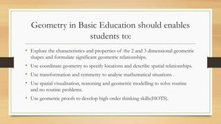 Teaching Mathematics in Elementary (Geometry) | PPTX