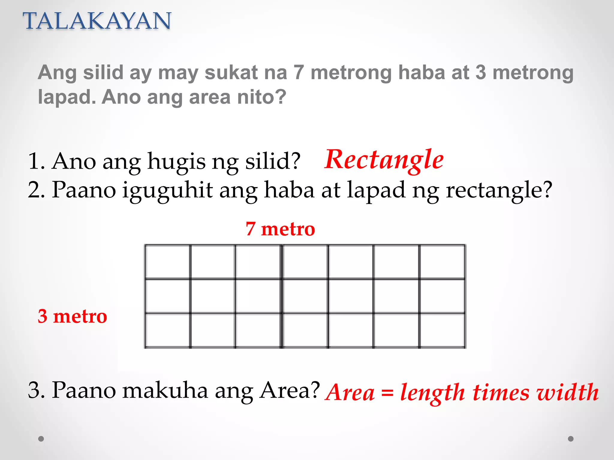 G3 q4 w6 solves routine and non routine problems involving areas of | PPTX