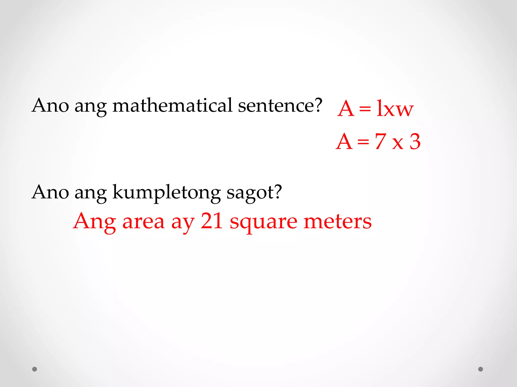 G3 q4 w6 solves routine and non routine problems involving areas of | PPTX
