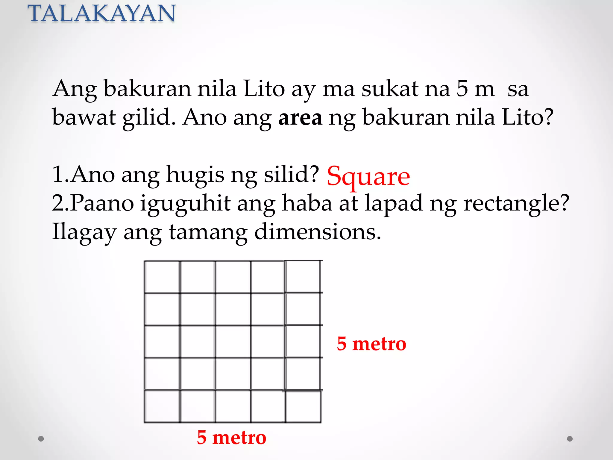 G3 q4 w6 solves routine and non routine problems involving areas of | PPTX