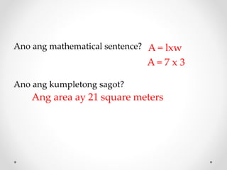 G3 q4 w6 solves routine and non routine problems involving areas of | PPTX