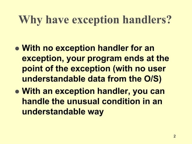 Exception handling | PPTX