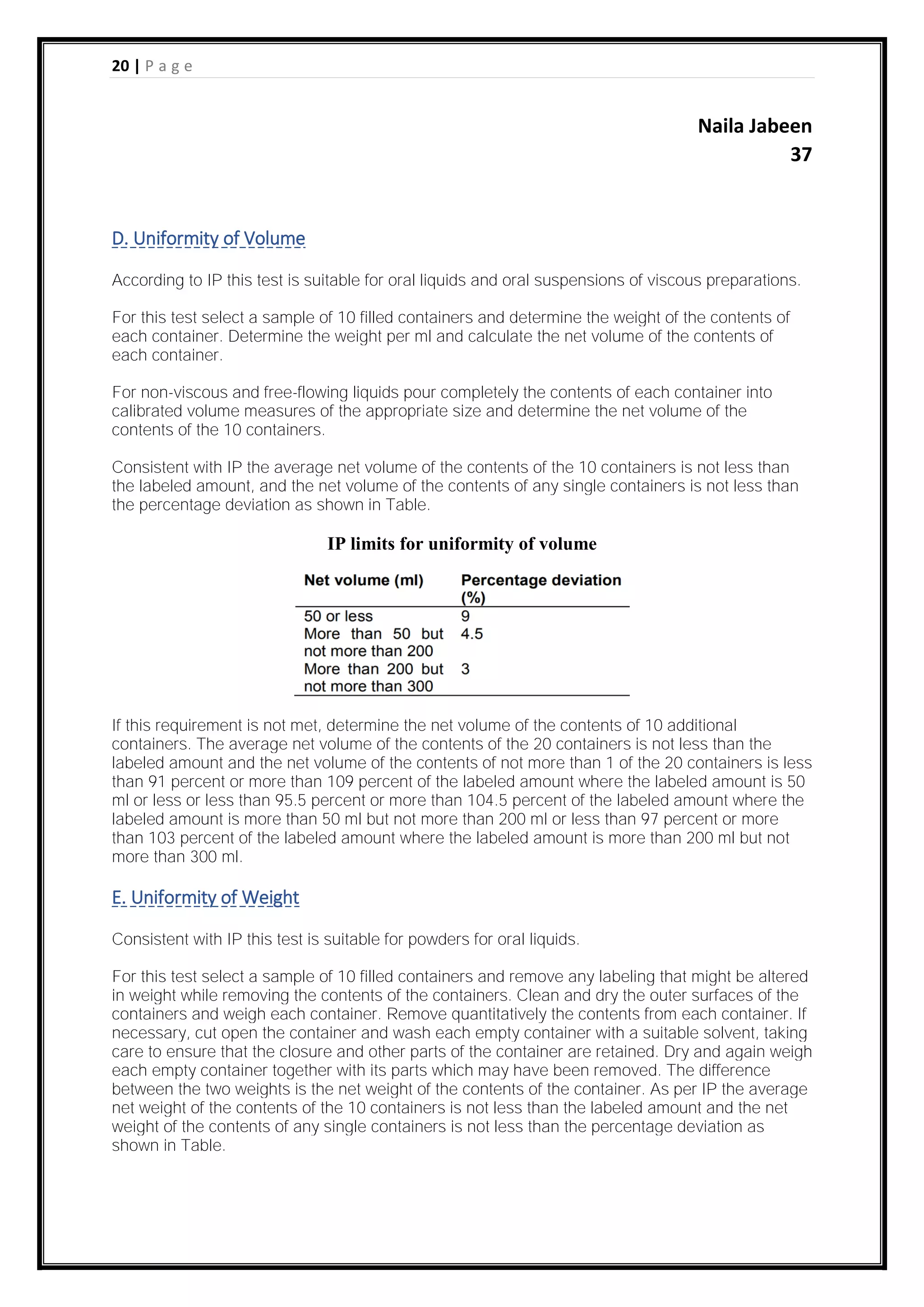 GMPs and quality control tests of liquid dosage forms | PDF