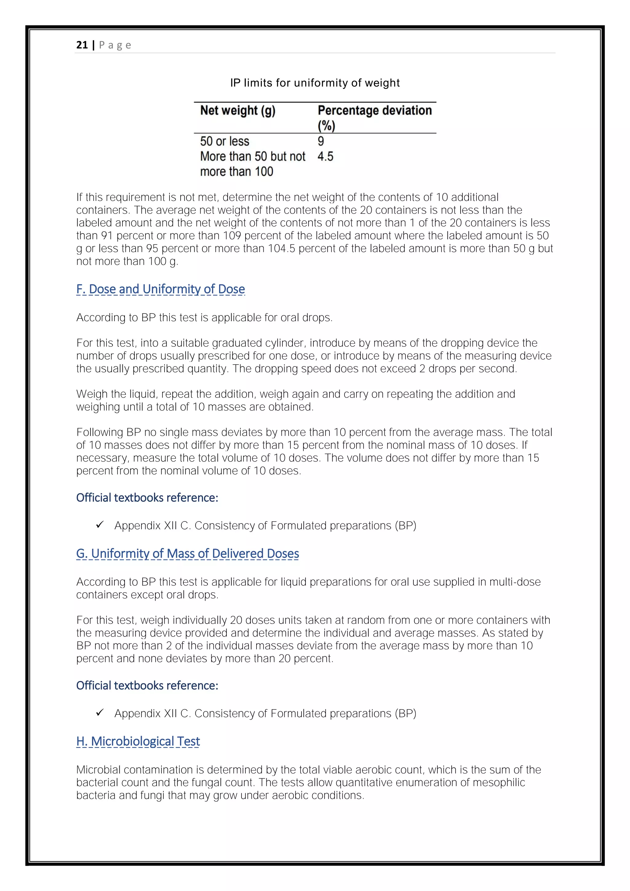 GMPs and quality control tests of liquid dosage forms | PDF