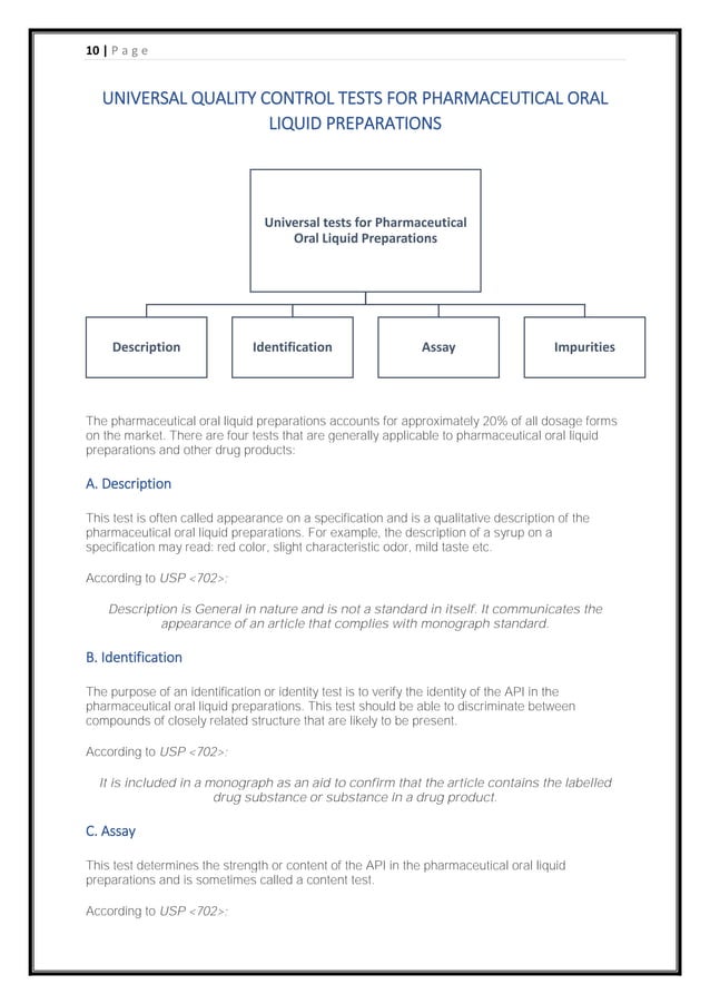 GMPs and quality control tests of liquid dosage forms | PDF | Chemistry ...