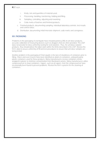 GMPs and quality control tests of liquid dosage forms | PDF